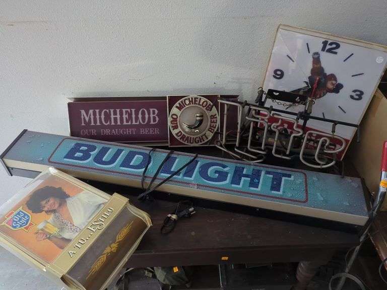 (5) Light Up Signs - Kaufman Realty & Auctions