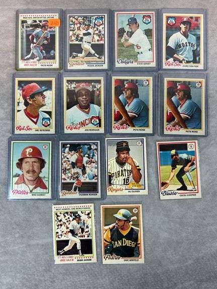 1978 O.P.C. Star lot of 14: Rose (3), Munson, Schmidt, Reggie (2), Fisk ...