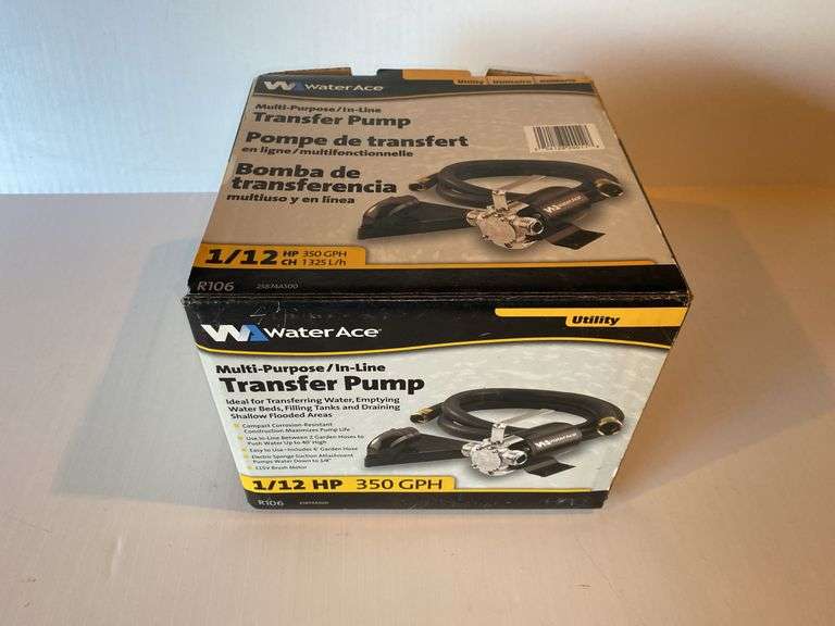 Water Ace Transfer Pump 1/12 HP - Kaufman Realty & Auctions