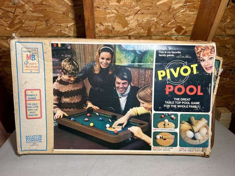 Milton Bradley company Pivot pool game - Kaufman Realty & Auctions