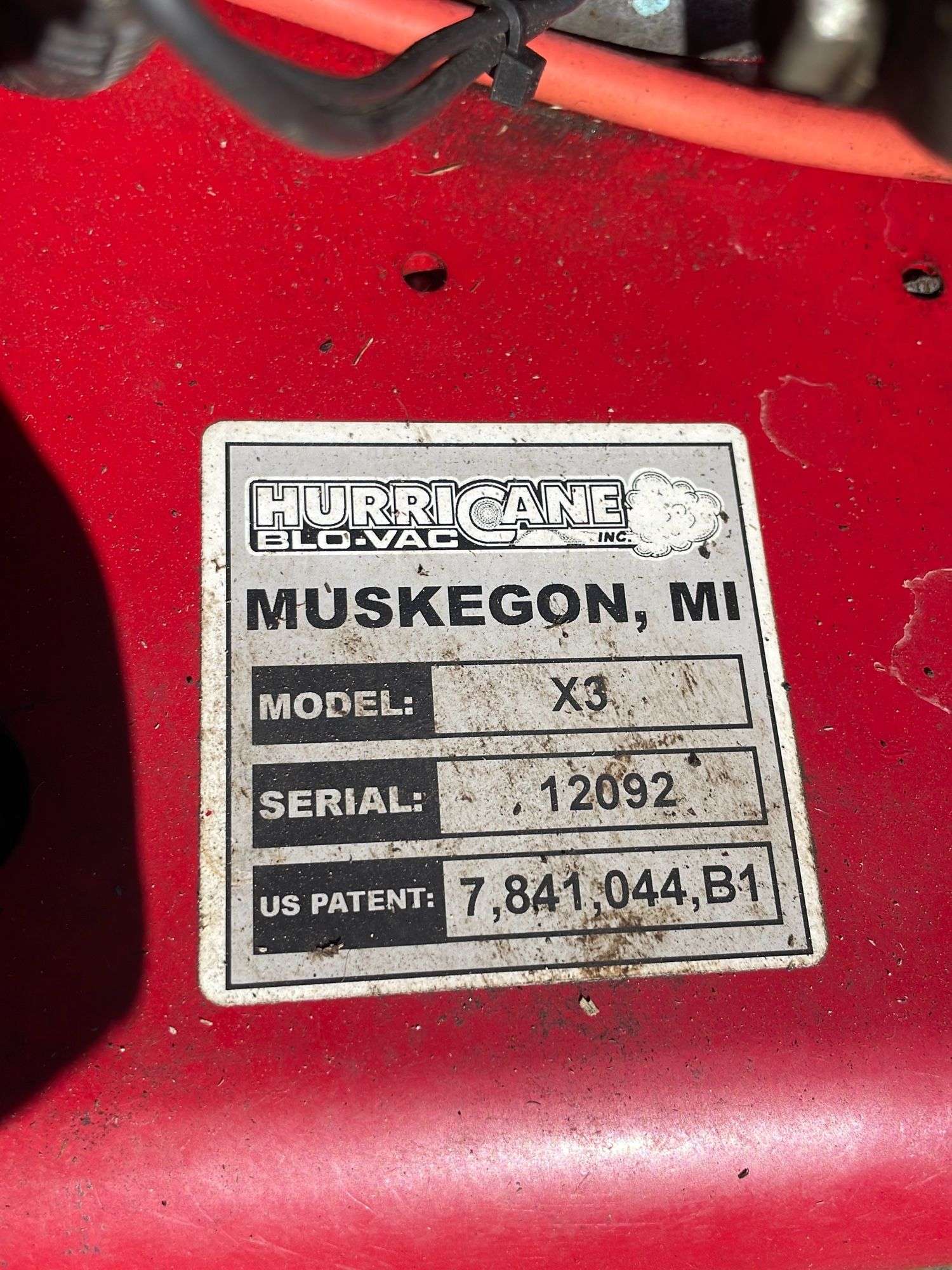Hurricane stand-on blower/vac mod. X3 - showing 322.9 hrs - Kaufman ...