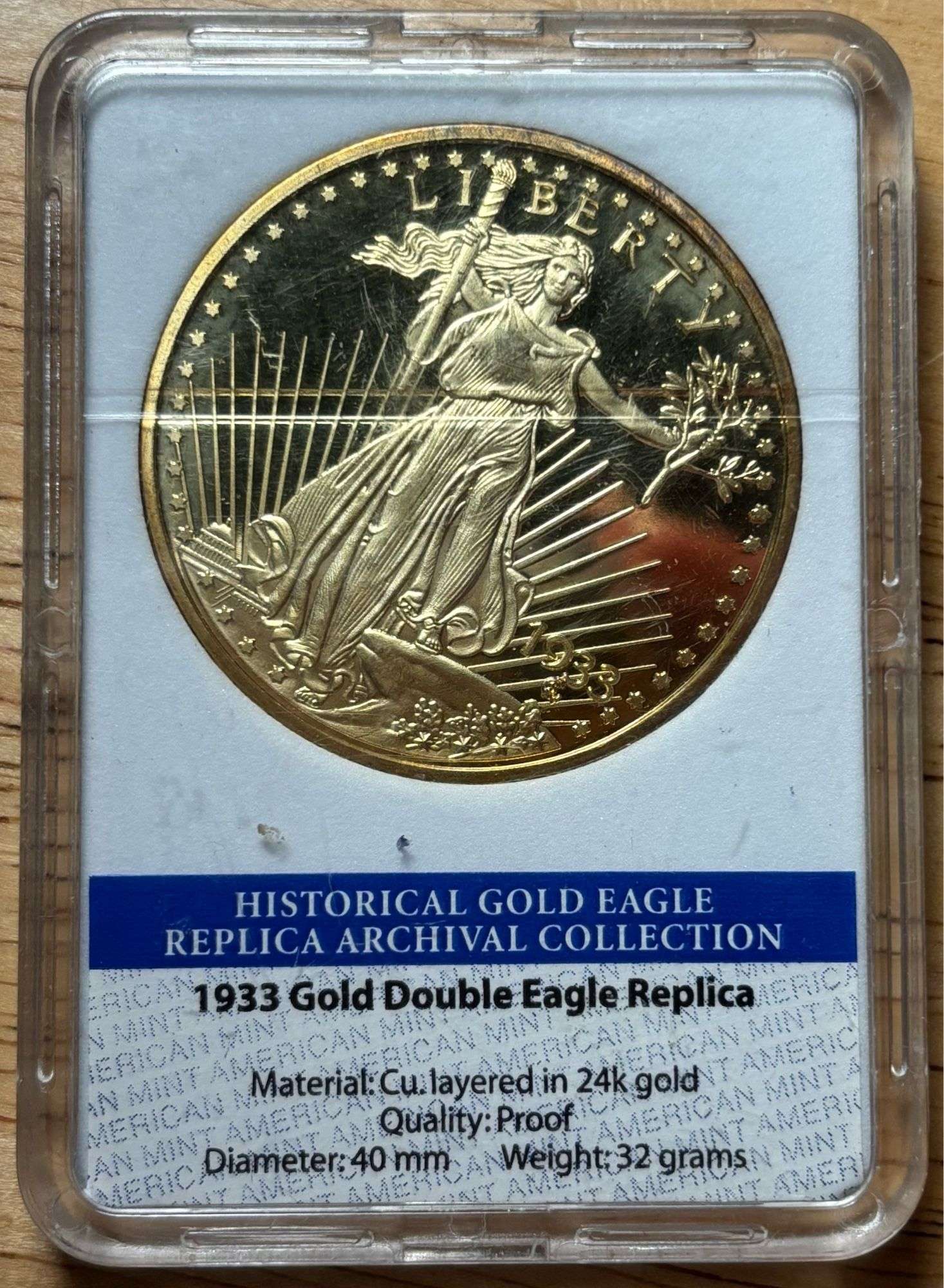 Historical Gold Eagle Replica Archival Collection - 1933 Proof Gold ...