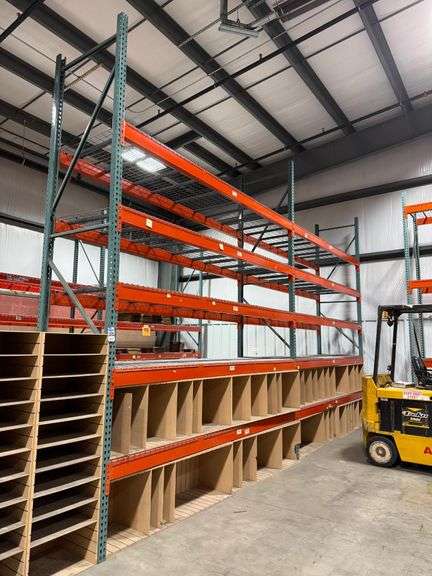 2 Sections Pallet Racking 42" Wide x 12' Beams x 16' High, Wire Tear ...