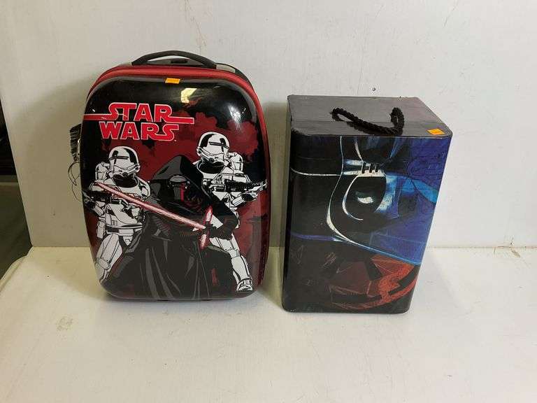 2 Star Wars Storage Box and Rolling Suitcase - Kaufman Realty & Auctions