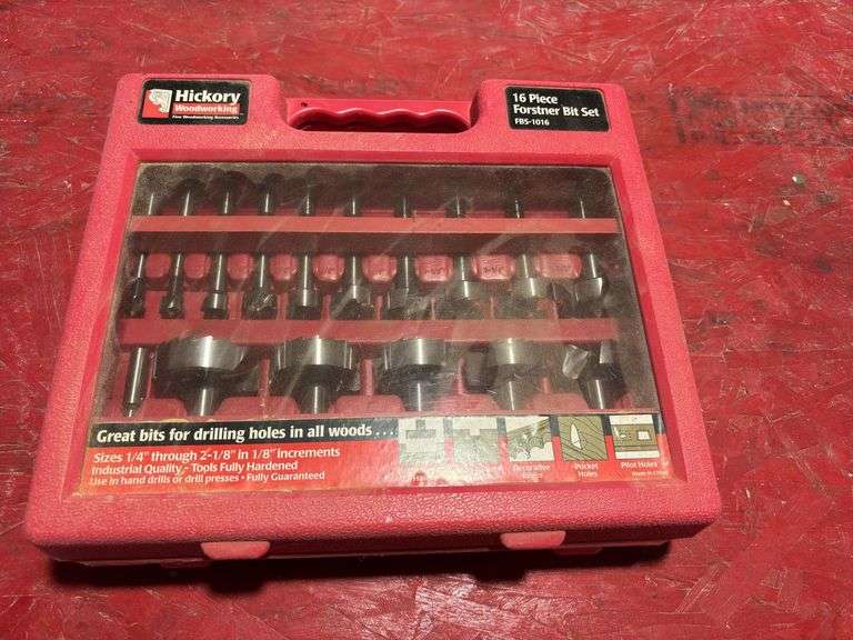 Hickory 16 pc Forstner Bit Set - Kaufman Realty & Auctions