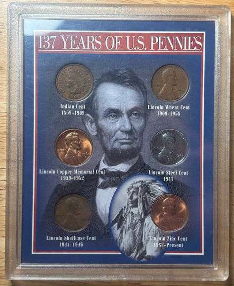 137 Years of U.S. Pennies Coin Set - Kaufman Realty & Auctions