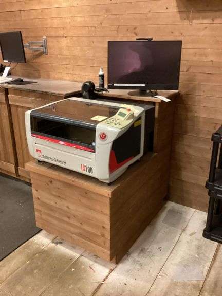 2016 Gravograph LS100 Laser Engraver With Cabinet and Computers ...
