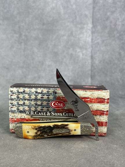 2004 CASE RUSSLOCK STAG ENGRAVED BOLSTERS WILD HORSE CUSTOMS 51953L ...