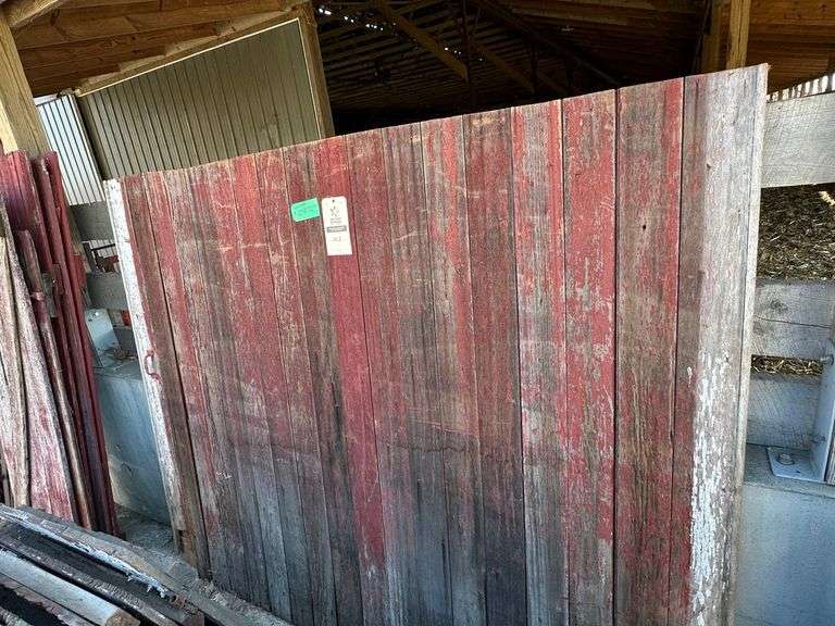 One large Faded Red weathered grey barn door 6.5x8 Ft. - Kaufman Realty ...
