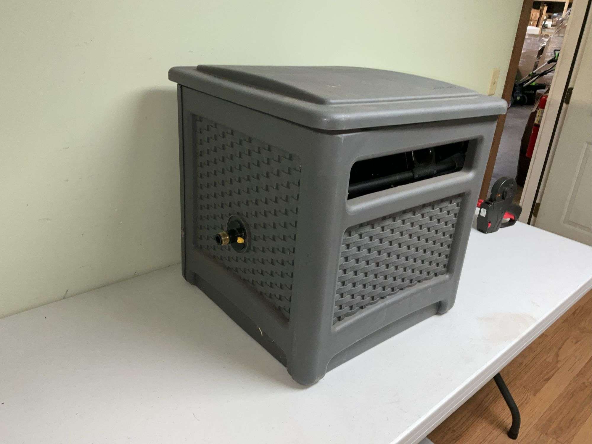 Hose reel storage box - Kaufman Realty & Auctions