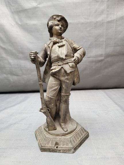 VINTAGE CAST METAL SPELTER FIGURE STATUE-CLOCK TOPPER - Kaufman Realty ...