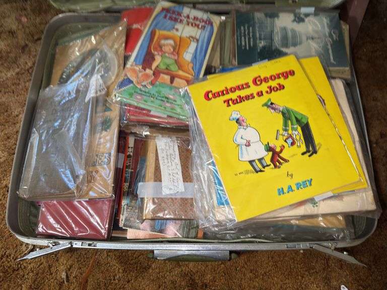 Suitcase of Vintage Books - Kaufman Realty & Auctions
