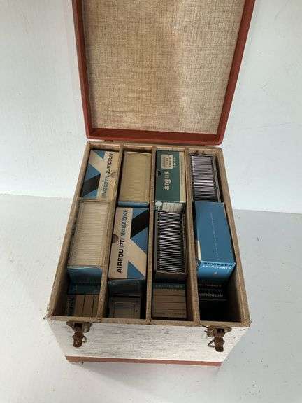 Storage Box With Assortment of Projector Slide Frames - Kaufman Realty ...