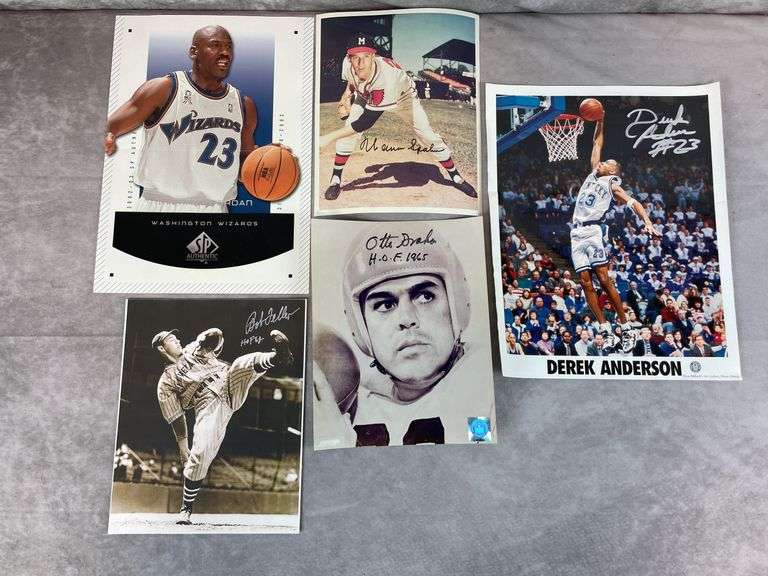 Autograph Lot - Otto Graham, Bob Feller, Derek Anderson & Michael ...