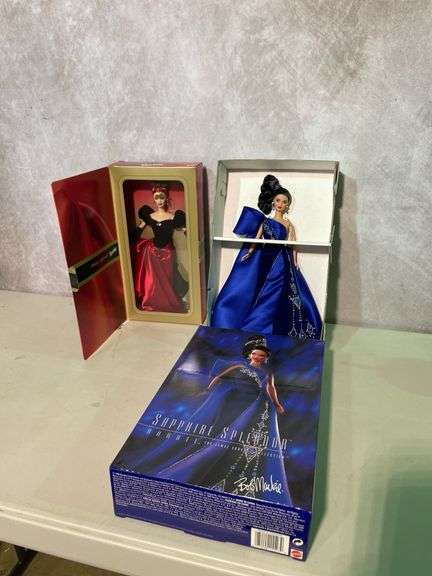 (2) Barbie dolls w/ boxes- sapphire splendor and winter splendor ...