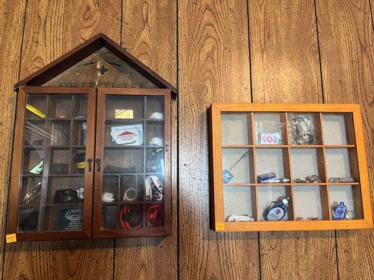 Two Shadow Boxes w/ Keychains, Letter Openers, Etc. - Kaufman Realty ...