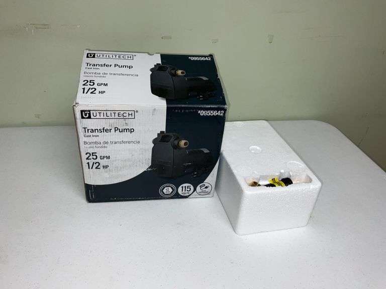 Utilitech transfer pump, 25 GPM, looks new didn’t test - Kaufman Realty ...
