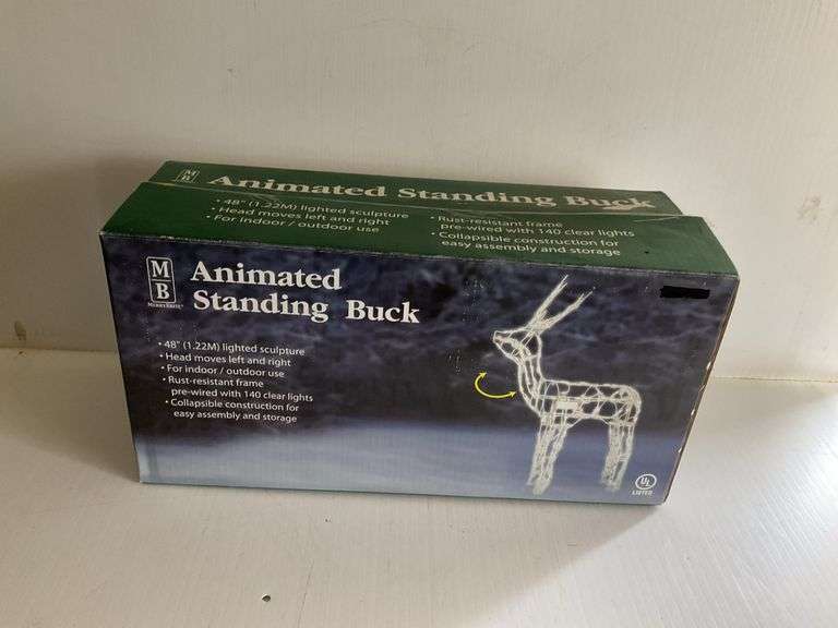 Animated Lighted Standing Buck Yard Sculpture - Kaufman Realty & Auctions