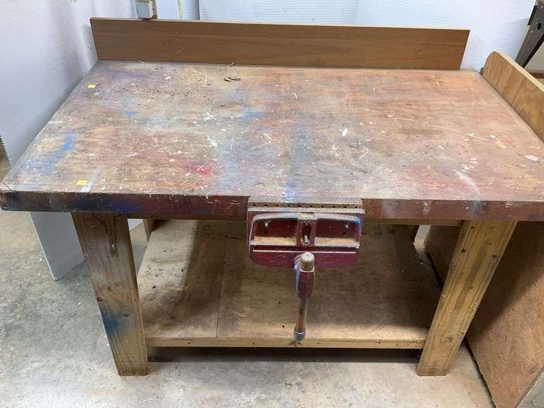 Workbench with Wood Vise - Kaufman Realty & Auctions