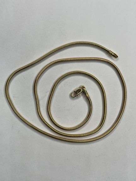 14K Gold Smoke Chain Necklace 17.5”, 9.8g - Kaufman Realty & Auctions