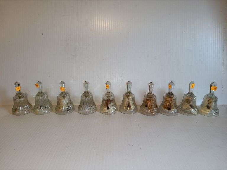 (10) Clear Glass Bells - Kaufman Realty & Auctions