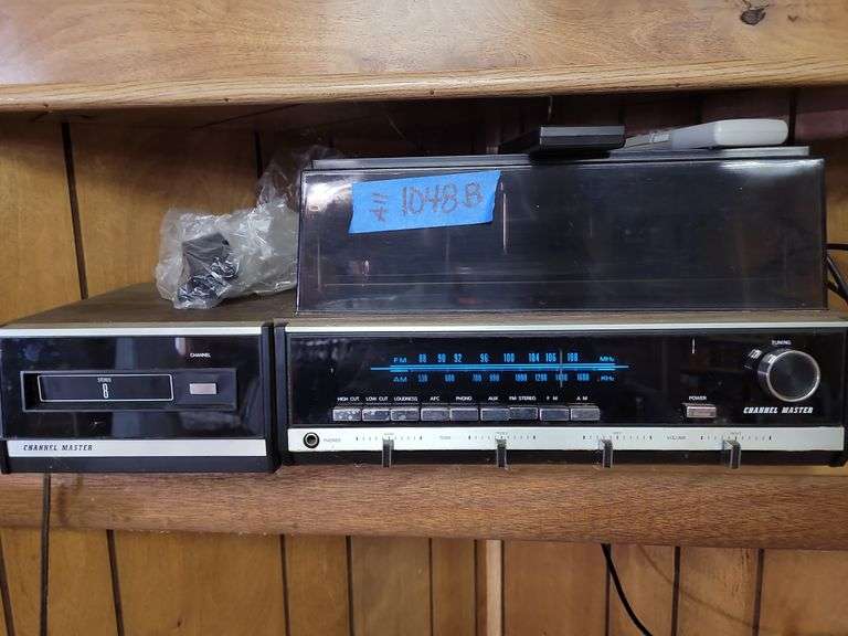 VINTAGE CHANNEL MASTER STEREO-RECORD PLAYER & RADIO/8-TRACK , SPEAKERS ...
