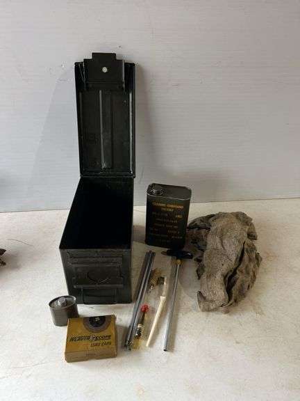 Ammo box & gun cleaning supplies - Kaufman Realty & Auctions