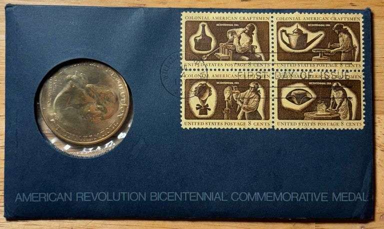 1972 American Revolution Bicentennial Commemorative Medal with First ...