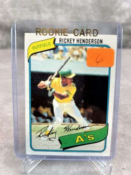 Ricky Henderson 1980 Topps (Rookie) card, slight crease on bottom ...