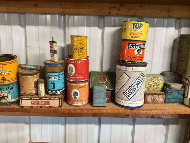 Assortment of Vintage Tins - Kaufman Realty & Auctions