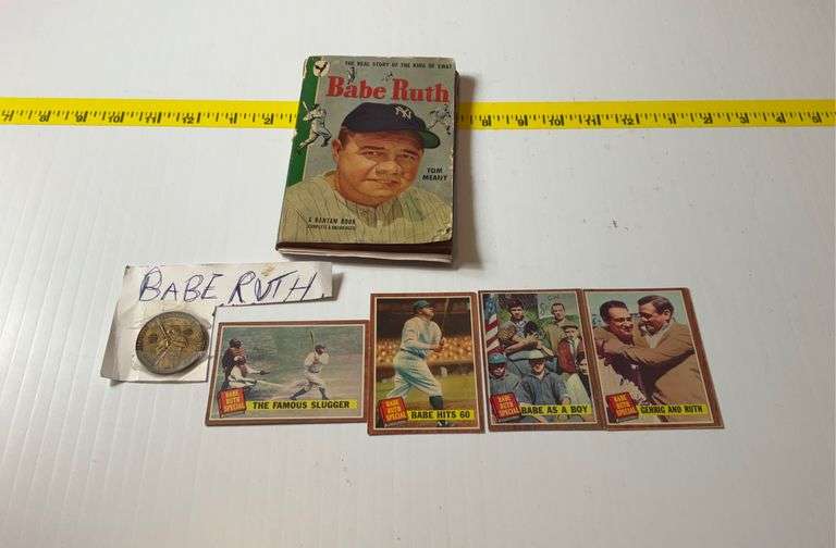 1962 Babe Ruth Cards, 1948 Shrine Contributor Coin and Book - Kaufman ...