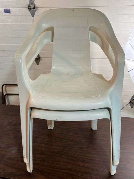 (2) Rubbermaid Chairs and (4) Folding Chairs and (1) 6’ Folding Table ...