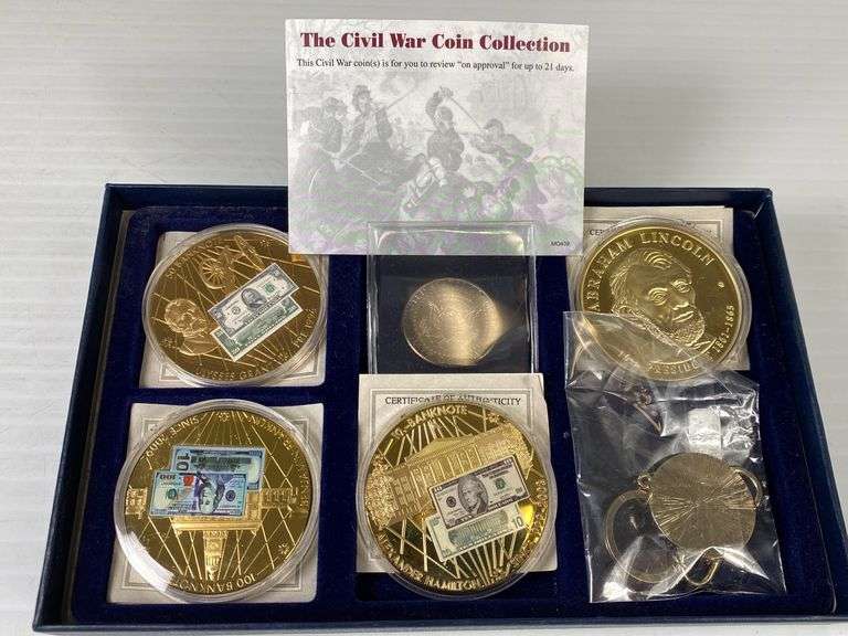 Banknotes of the USA & Presidential Dollar Trials Coins Layered in 24k ...