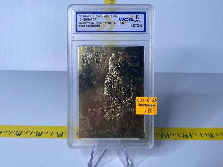 Star Wars 1996 Score Board 23KT Gold Chewbacca Darth Vader Edition WCG 10 Gem-MT Limited of ...