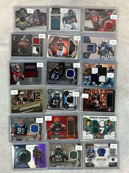 (18) Footballl Jersey Cards - Forte, RGIII, Martin, Colston, Nicks ...