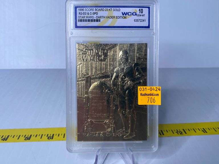 Star Wars 1996 Score Board 23KT Gold R2-D2 & C-3PO Darth Vader Edition WCG 10 Gem-MT Limited of ...
