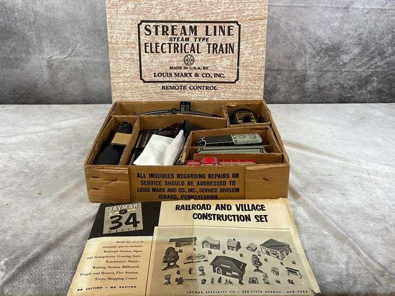 Marx Streamline Steam Type Electric Train set in box - Kaufman Realty ...