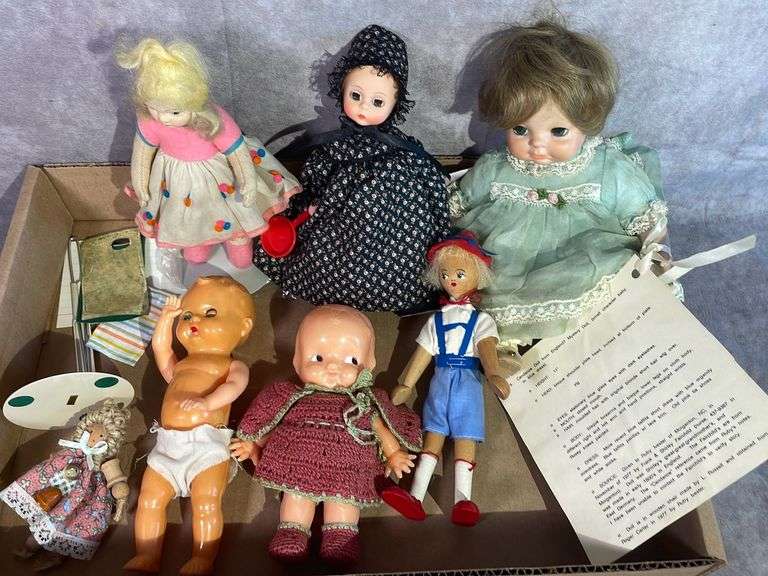 VINTAGE DOLLS - (7) - CANDACE DOLL FROM ENGLAND, KEWPIE ? , MADAM ...