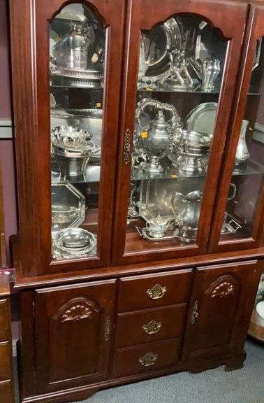 Cherry China Cabinet - Kaufman Realty & Auctions