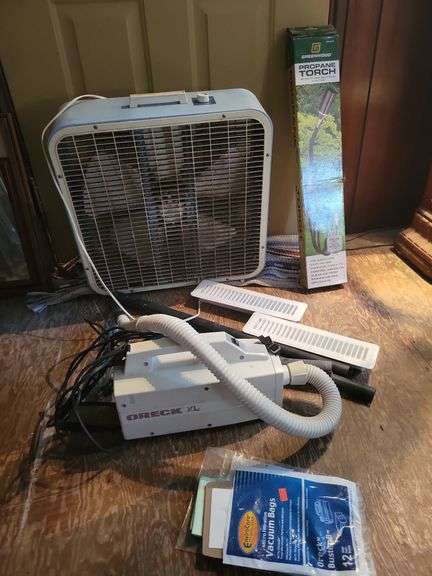 Propane torch, sweeper fan - Kaufman Realty & Auctions