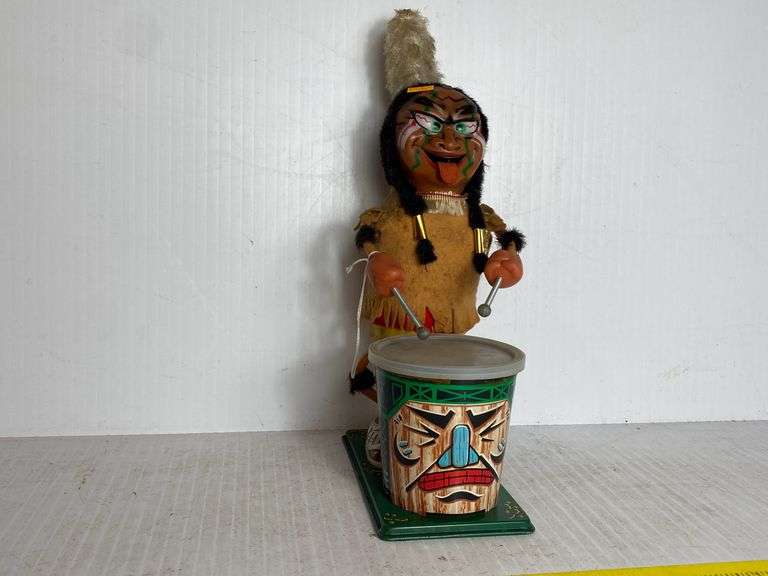 Marx Nutty Indian Bat Op Tin Toy - Kaufman Realty & Auctions