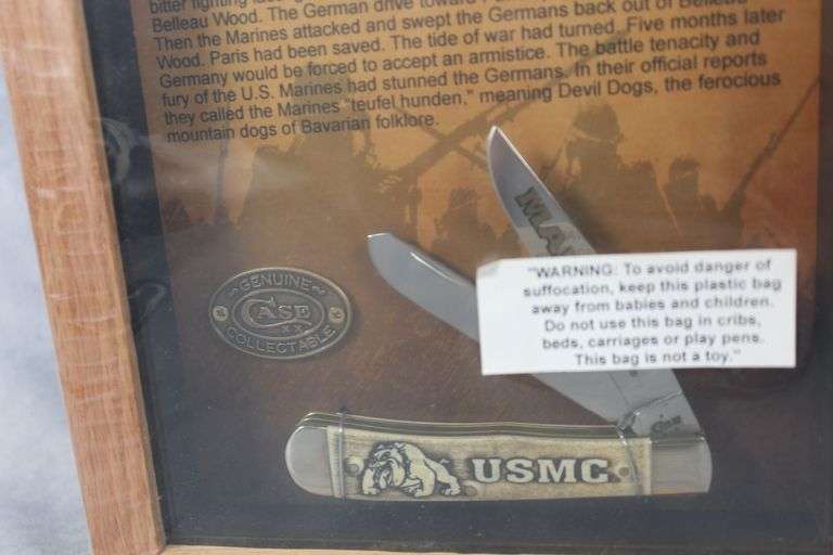 NEW CASE XX UNITED STATES MARINE CORPS COMMEMORATIVE TRAPPER IN DISPLAY ...