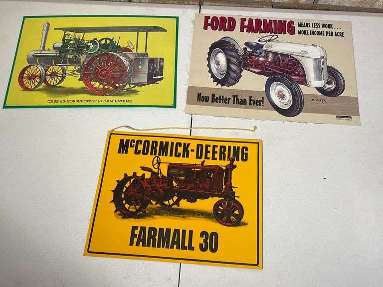 Tractor signs - McCormick-Deering Farmall 30, Ford Model 8N, and Case ...