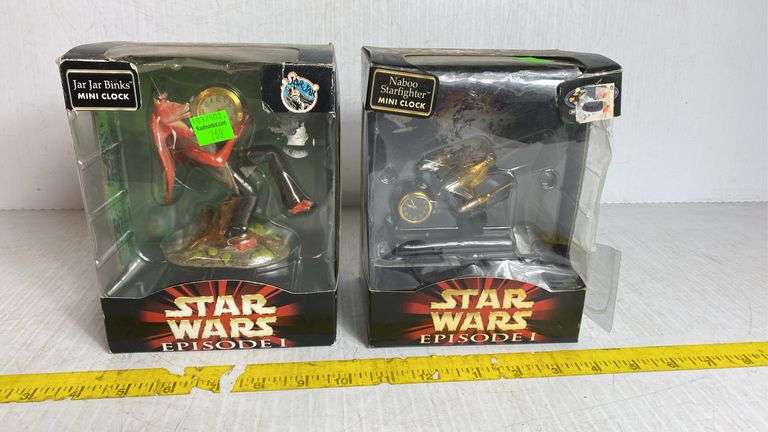 Star Wars Ep 1 Nelsonic Naboo Star Fighter and Jar Jar Binks Mini ...