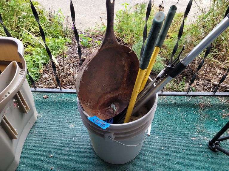 BUCKET, TRIMMERS, RAKE, CAST IRON & MORE - Kaufman Realty & Auctions