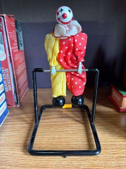 Vintage Motion Trapeze Clown - Kaufman Realty & Auctions