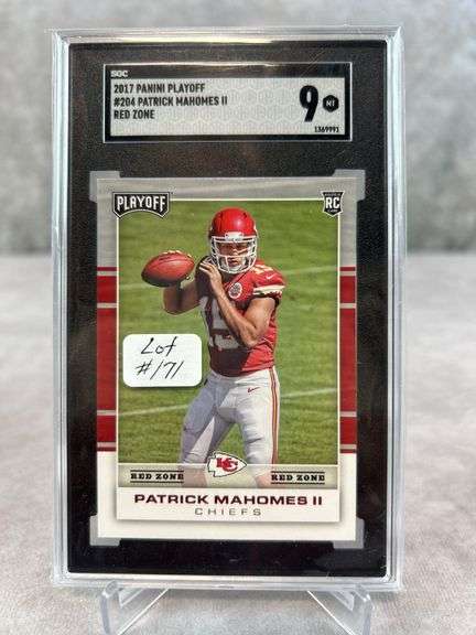 RARE VSGC 9 2017 Playoff Patrick Mahomes Rookie Red Zone Parallel -very ...
