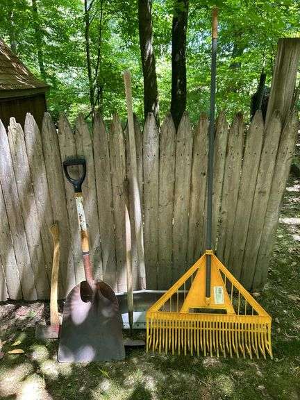 Axe, hoe, shovel, rake - Kaufman Realty & Auctions