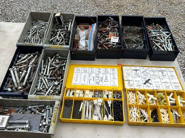 Large lot of fasteners and other tools including mostly bolts and fuel ...