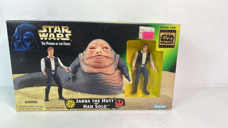 Kenner Star Wars Power Of The Force Jabba The Hutt and Han Solo Action ...